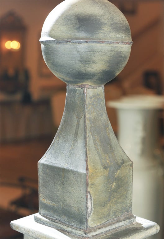 20th Century Monumental French Galvanized Finial at 1stDibs