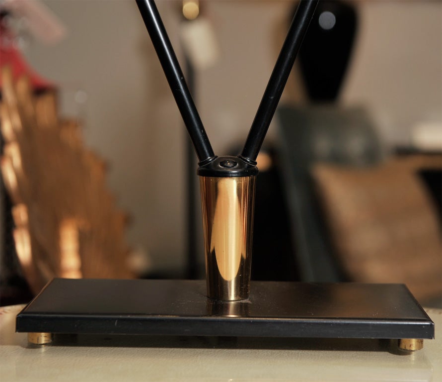 Double Arm Black and Brass Desk Lamp at 1stDibs