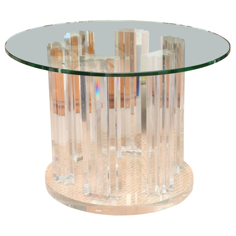 Skyscraper Style Lucite Dining Table Base at 1stDibs