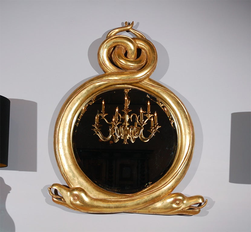 Gilt wood Serpent Mirror at 1stDibs