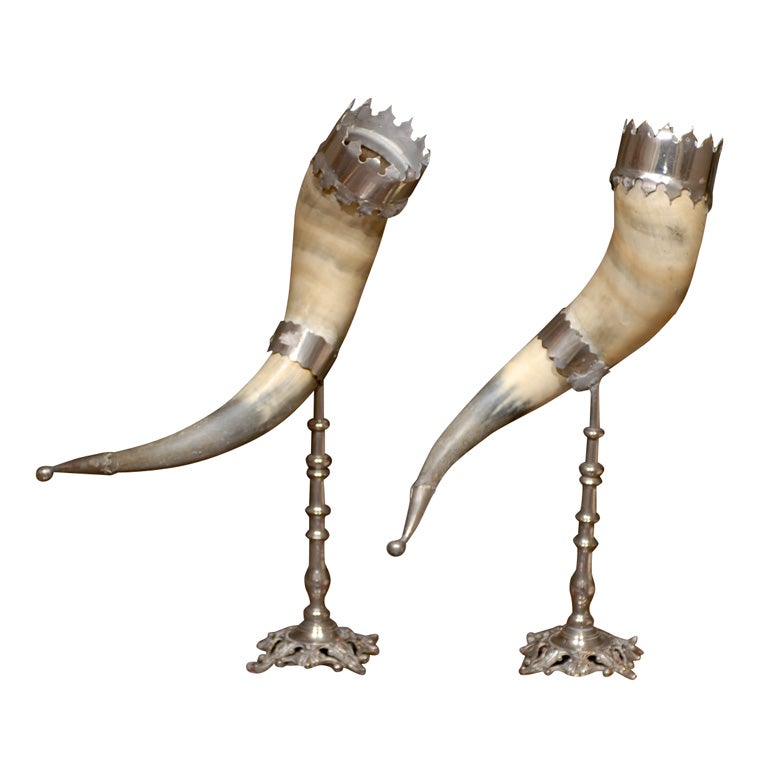 Pair of Decorative Horns C1880 at 1stDibs