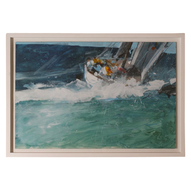 "Regatta Scene" by American artist Vern Broe For Sale at 1stDibs