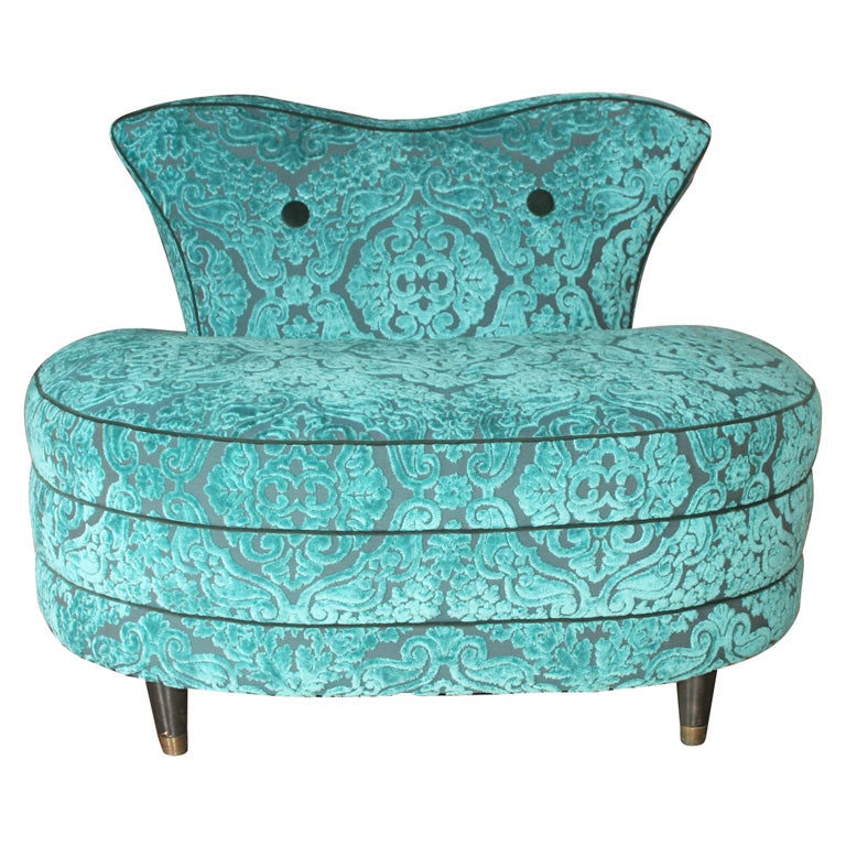 Velvet Pouf at 1stDibs