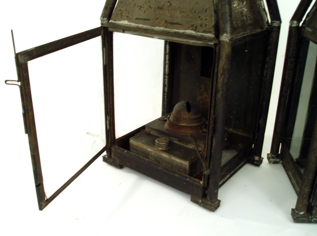 Pair of Antique 19th century Gas Lanterns at 1stDibs