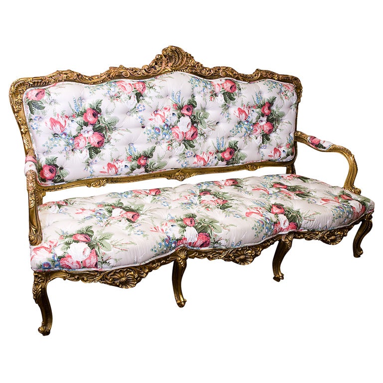 GILDED FLORAL SETTEE~ at 1stDibs