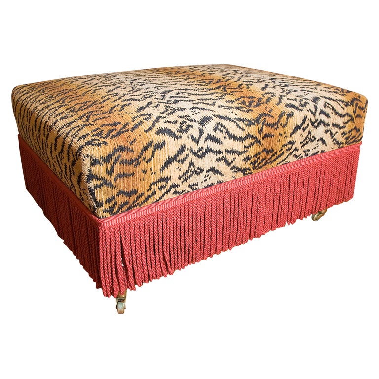 Vintage Tiger Ottoman at 1stDibs