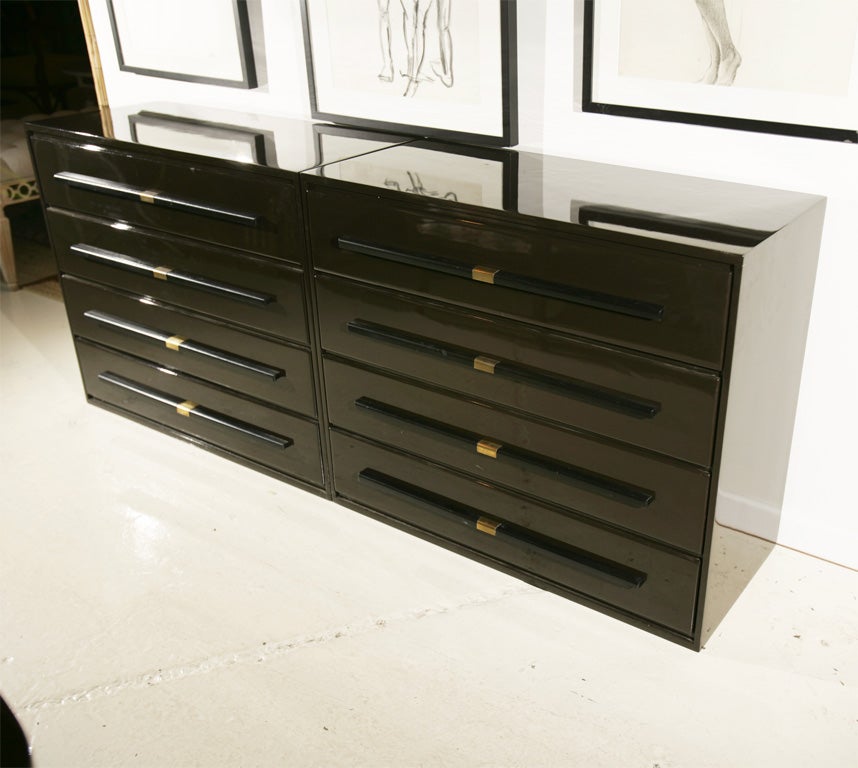 PAIR 1960's Chests with Brown Laquer Finish at 1stDibs