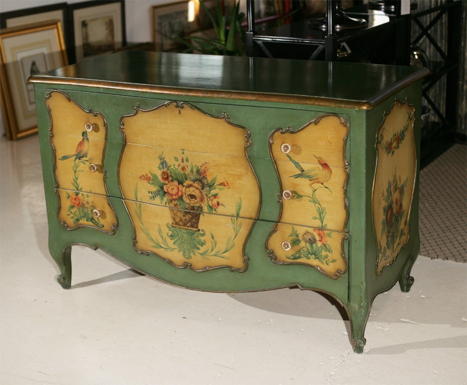 Vintage Cottage Chest - Botanical painted at 1stDibs