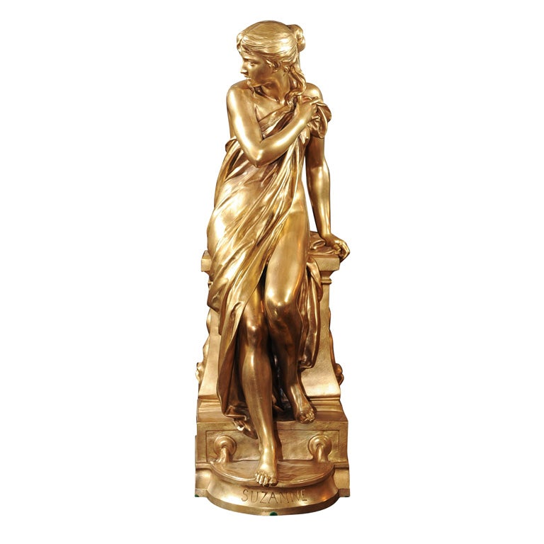 Gilt Bronze Statue "Suzanne" at 1stDibs