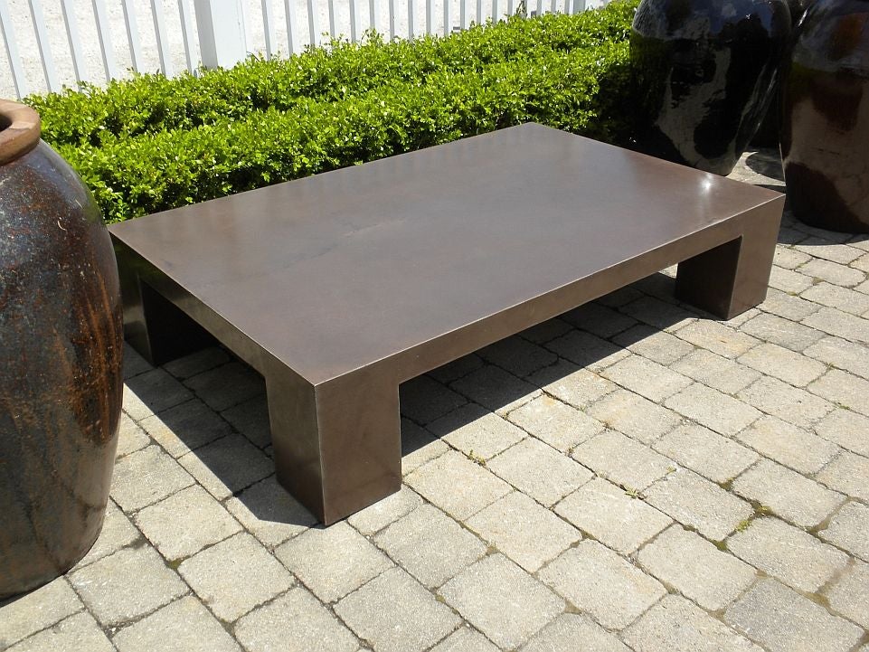 Concrete Block Leg Coffee Table at 1stDibs | cinderblock coffee table