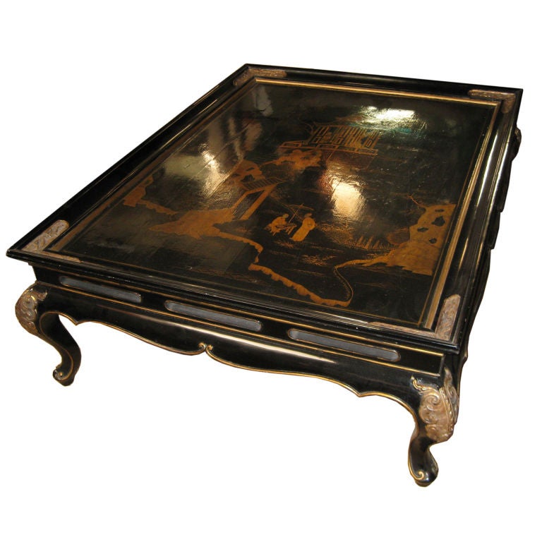Classic Custom Asian Style Coffee Table For Sale at 1stDibs