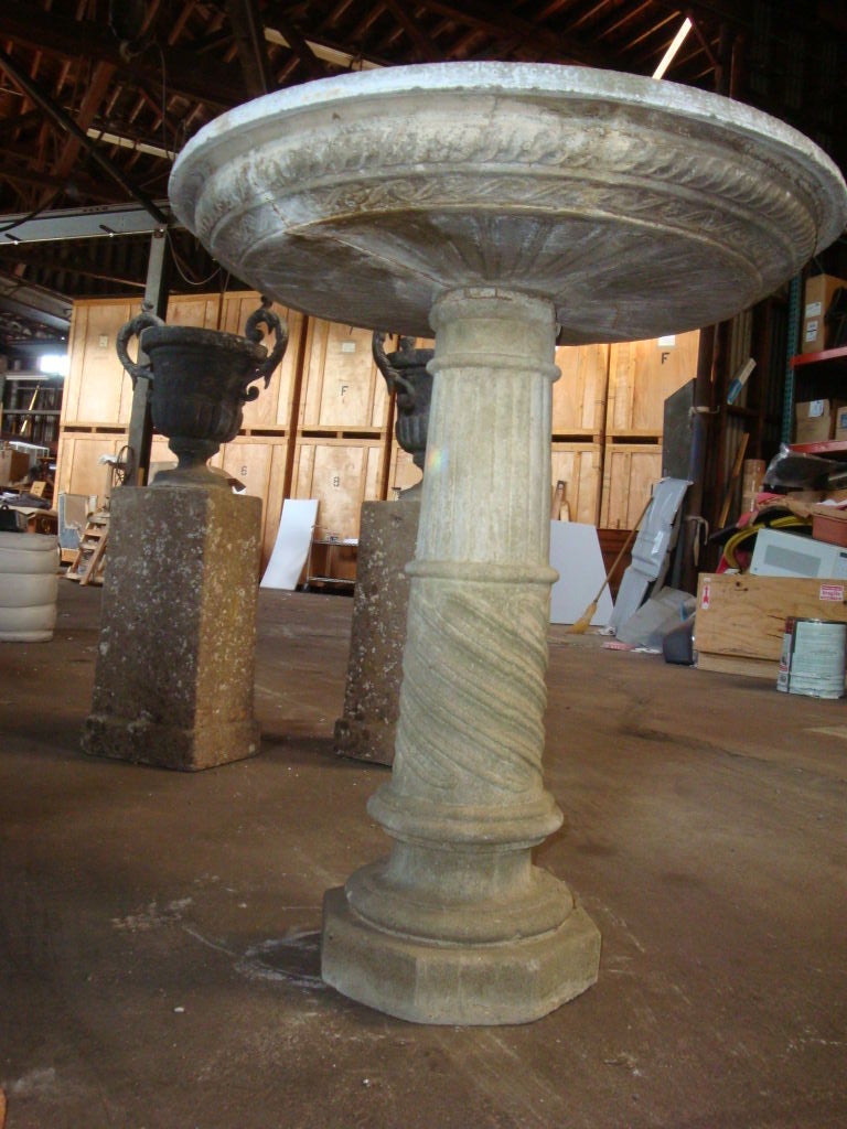Charming Antique Cast Stone Bird Bath at 1stDibs