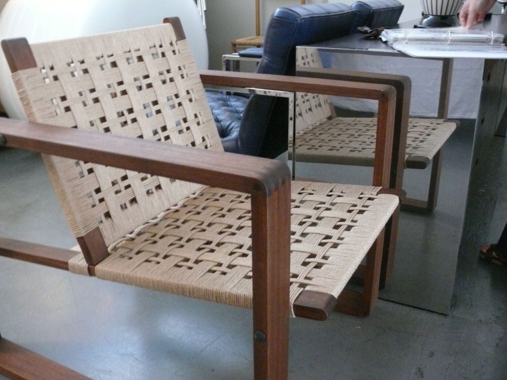 Atelier Walnut Woven Chairs at 1stDibs