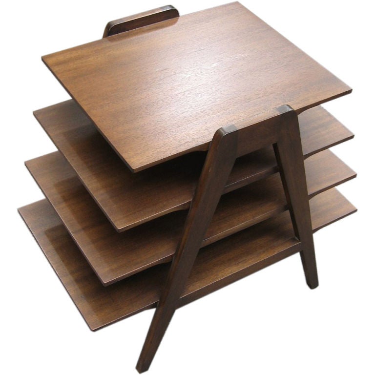 Mid Century Modern Four Tier Magazine Table For Sale at 1stDibs
