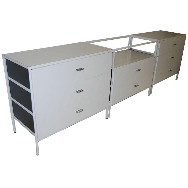 ORIGINAL GEORGE NELSON STEEL FRAME CHEST OF DRAWERS at 1stDibs