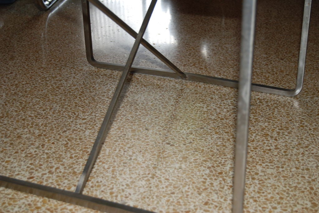 EXTREMELY RARE "ONE OF A KIND" PAIR OF HIGGINS GLASS TABLES at 1stDibs