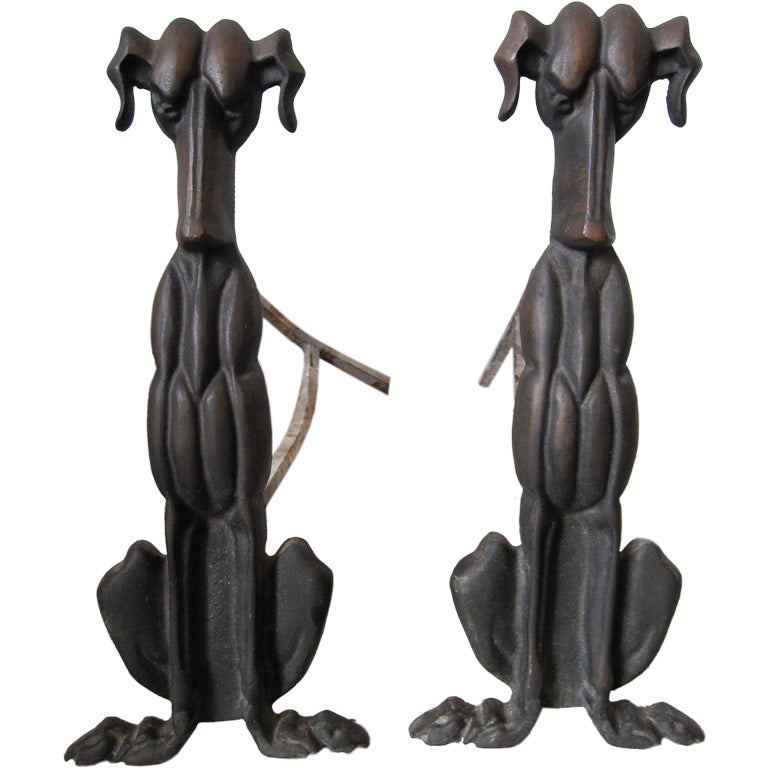 Dog Form Andirons For Sale at 1stDibs