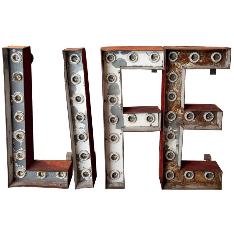 Vintage electric sign "LIFE". at 1stDibs