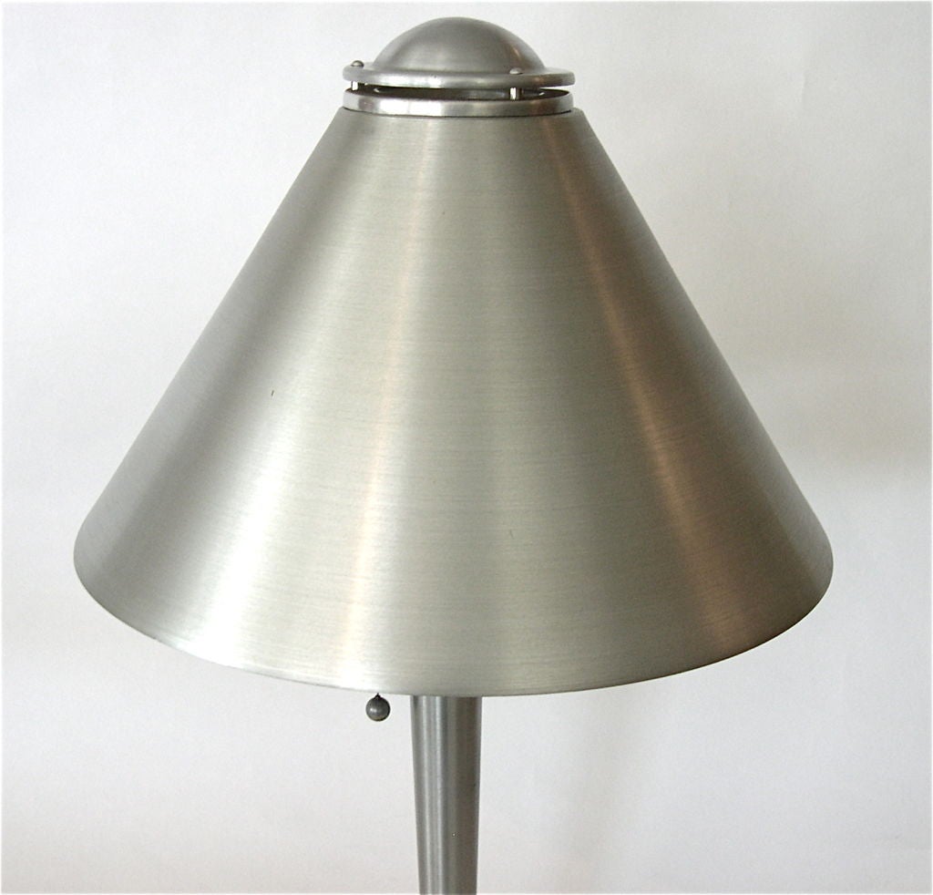 Pair of Streamline Art Deco Aluminum Table Lamps by Soundrite at 1stDibs