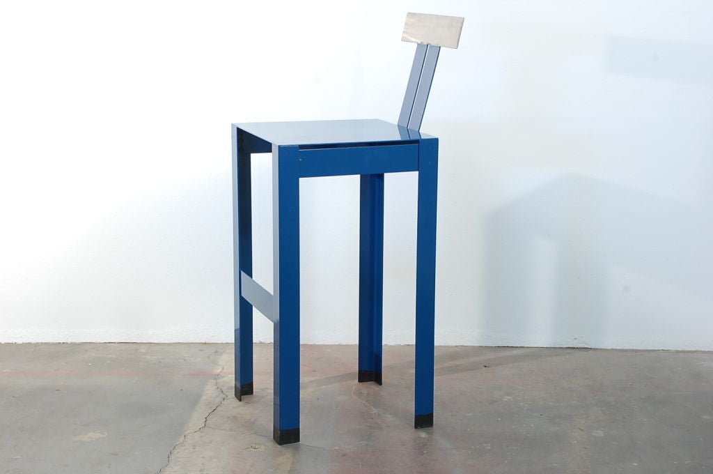 Set of 4 heavy metal custom bar stools at 1stDibs