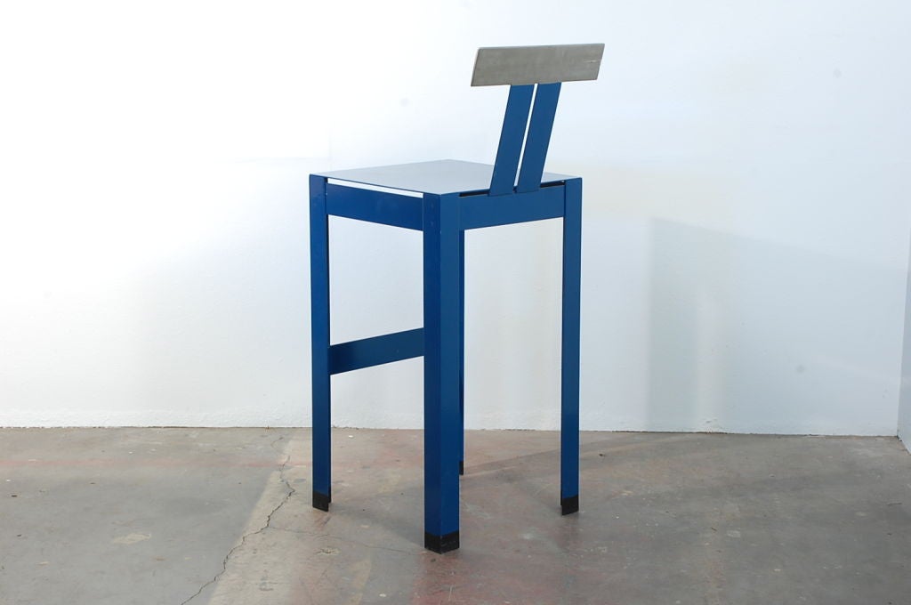 Set of 4 heavy metal custom bar stools at 1stDibs