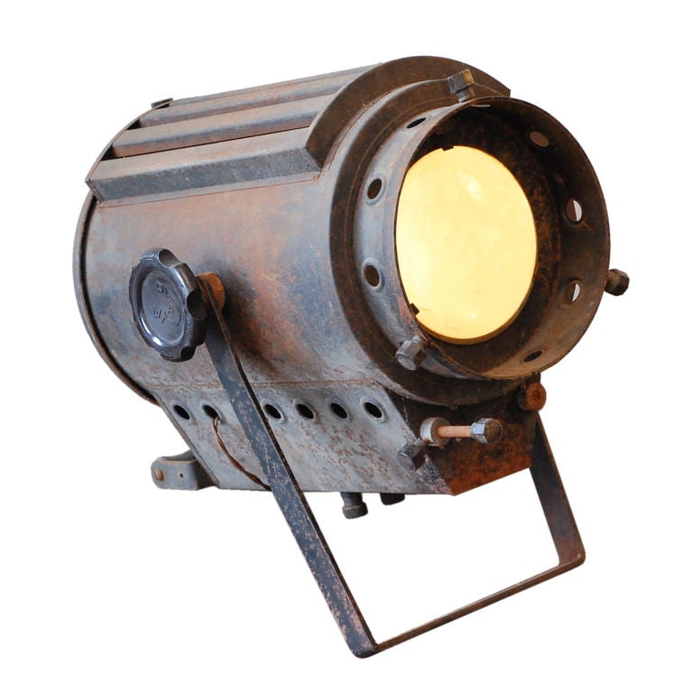 Large industrial floor projector lamp at 1stDibs