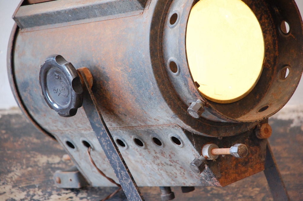 Large industrial floor projector lamp at 1stDibs