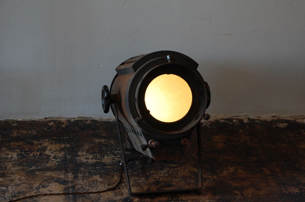 Large industrial floor projector lamp at 1stDibs