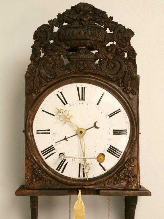 Antique French Bracket Clock w/Mirrored Pendulum at 1stdibs