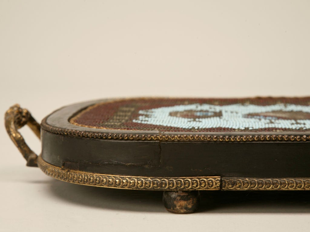 c.1880 English Hand-beaded Tea Trivet/Tray at 1stDibs