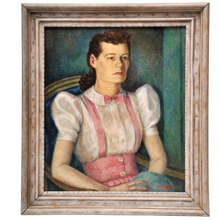 PORTRAIT OF MILDRED TURNER BY GASTON REIL - TEXAS ARTIST at 1stDibs