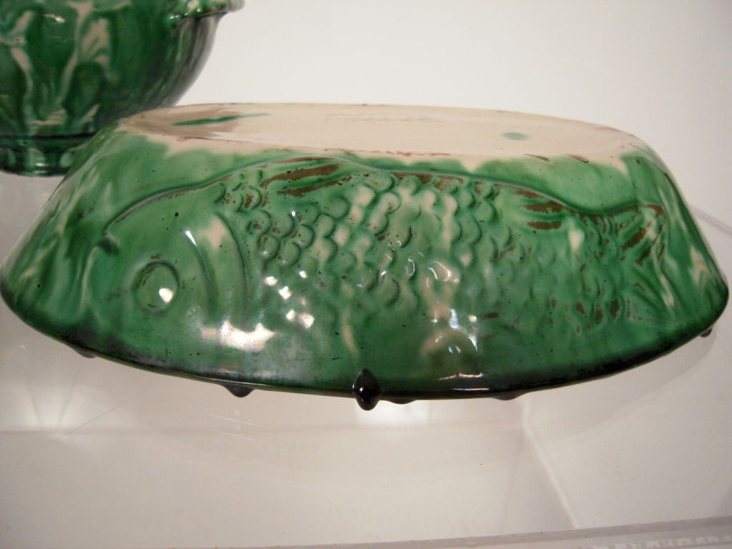 COLLECTION OF STRIKING VINTAGE MEXICAN GREEN POTTERY, c. 1940s at ...