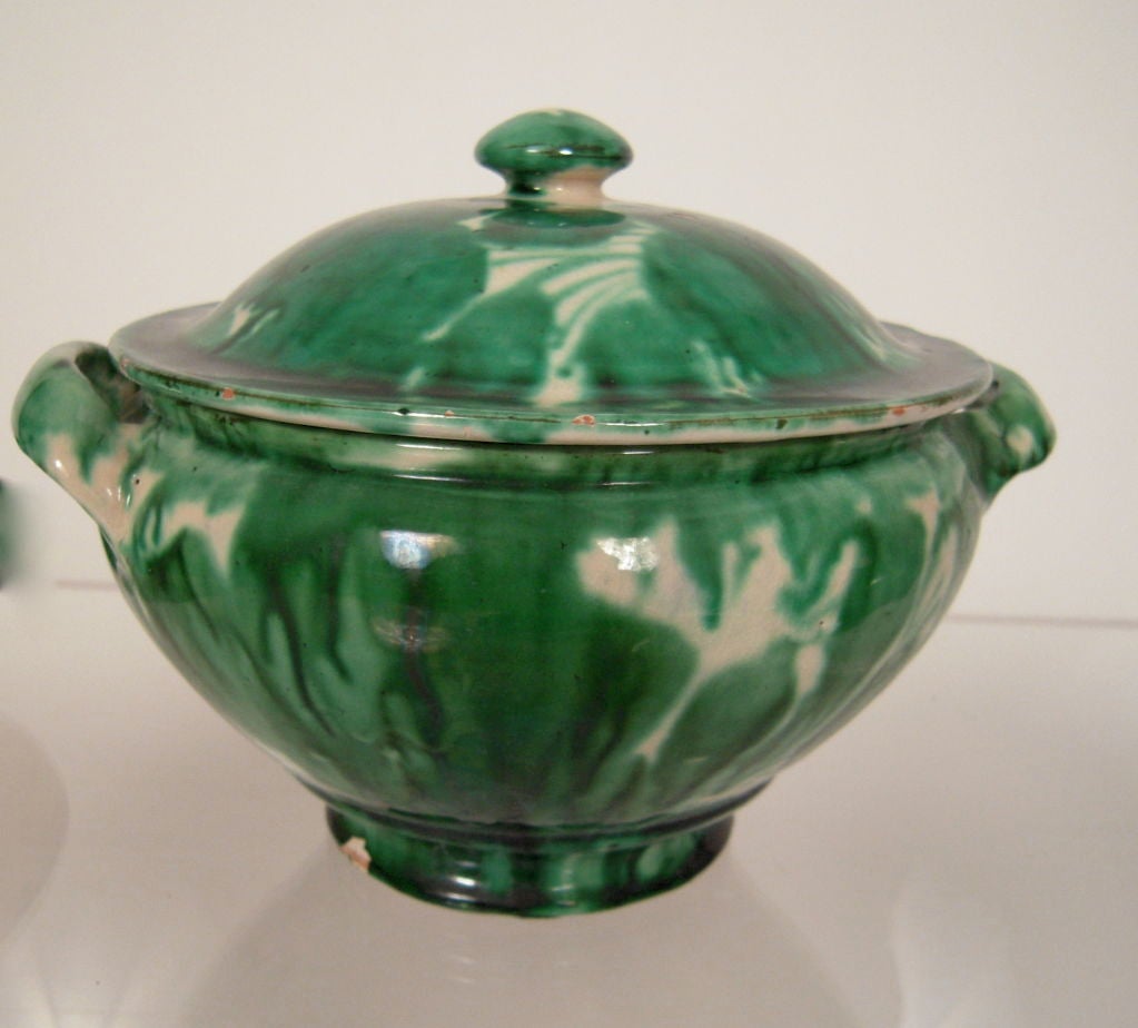 COLLECTION OF STRIKING VINTAGE MEXICAN GREEN POTTERY, c. 1940s at ...