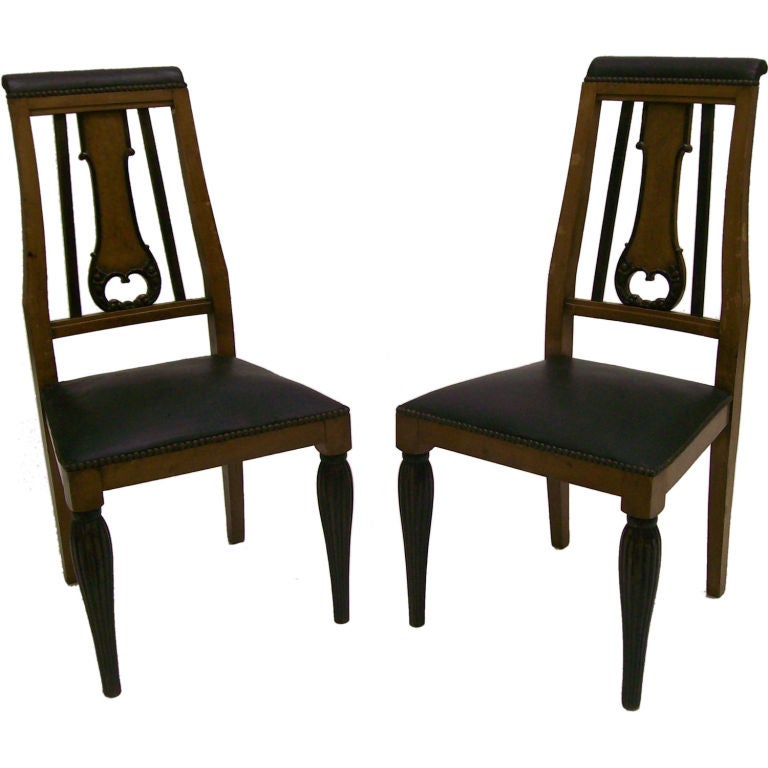 Pair of Violin Back Side Chairs For Sale at 1stDibs