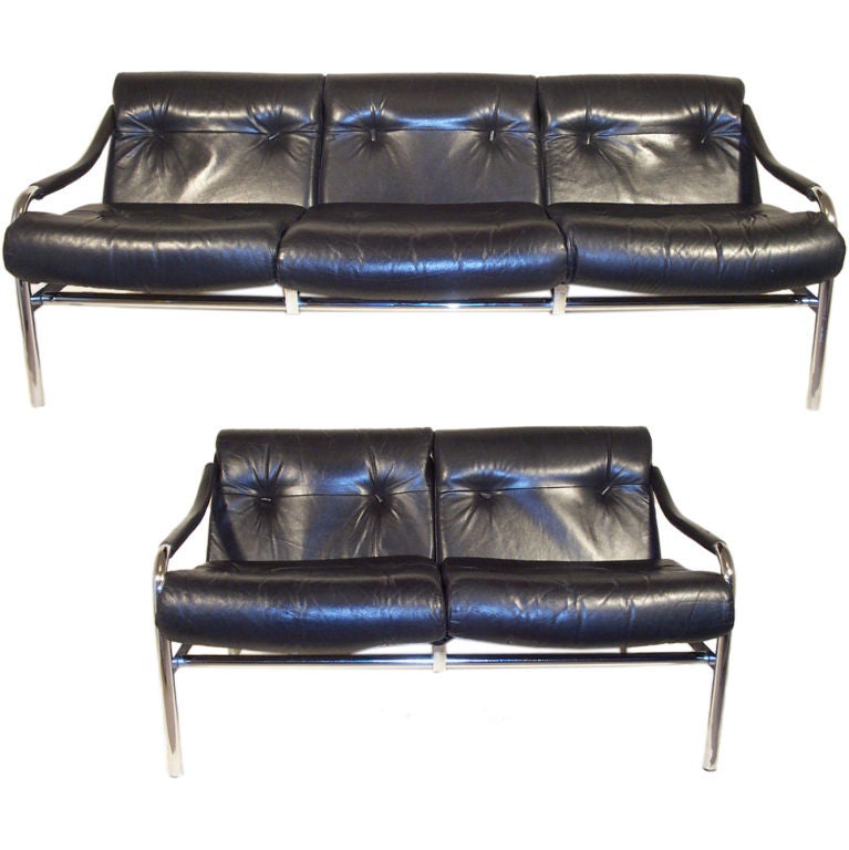 Pieff Leather Sofas at 1stDibs