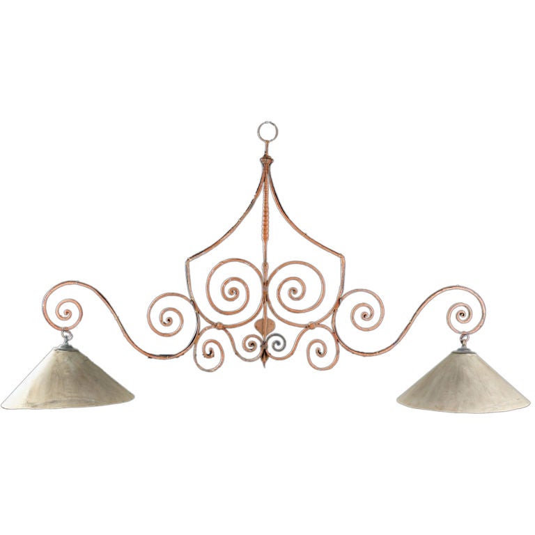 French Antique Wrought Iron Light Fixture at 1stDibs