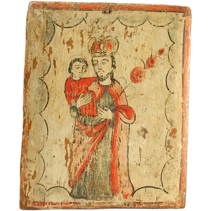 Rare Early 19th Century New Mexican Retablo at 1stDibs