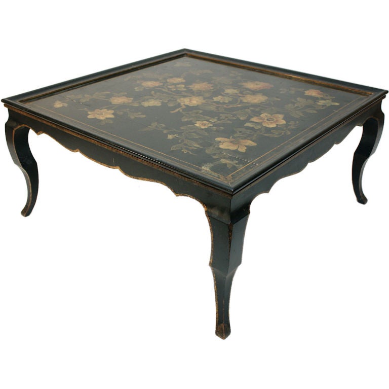 Hand Painted Decorative Coffee Table at 1stDibs