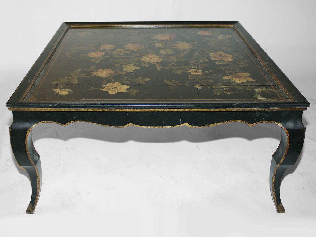 Hand Painted Decorative Coffee Table at 1stDibs