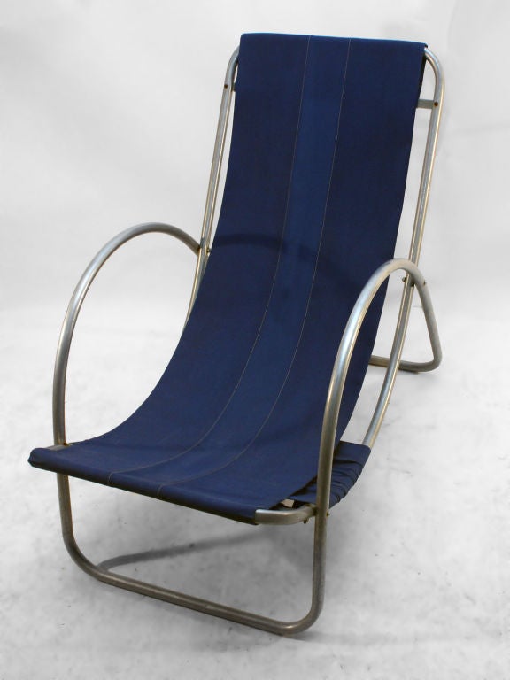 1930's Aluminum Frame Sling Chair at 1stDibs