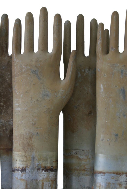 Collection of Eight Metal Glove Forms at 1stDibs