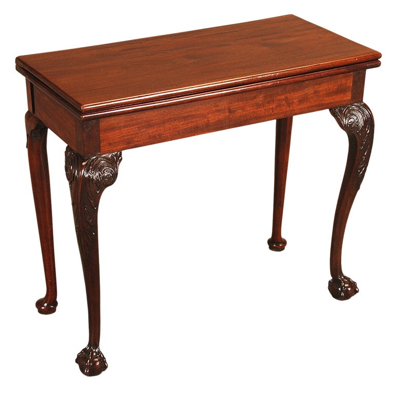 Carved Cabriole Leg Tea Table For Sale at 1stDibs