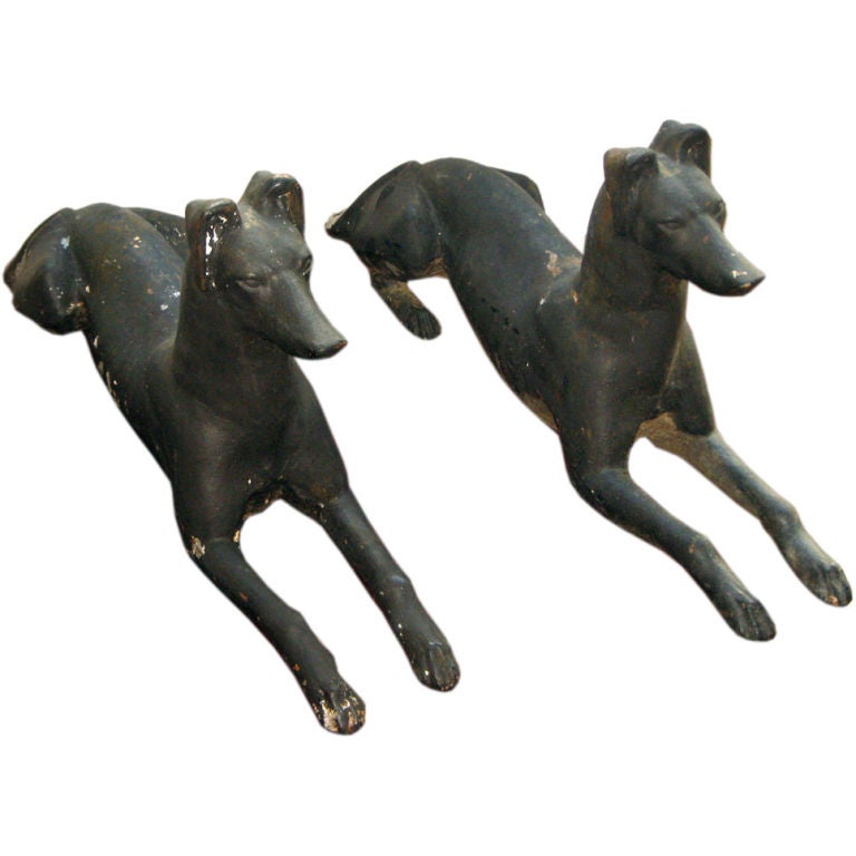 Pair of Antique Whippets at 1stDibs