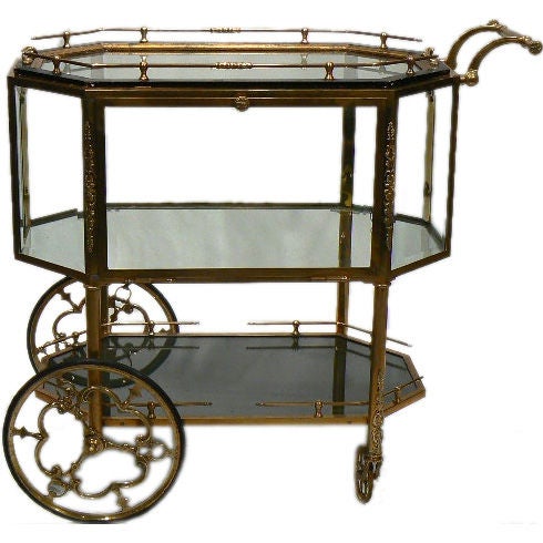 Brass and Glass Pastry Cart at 1stDibs