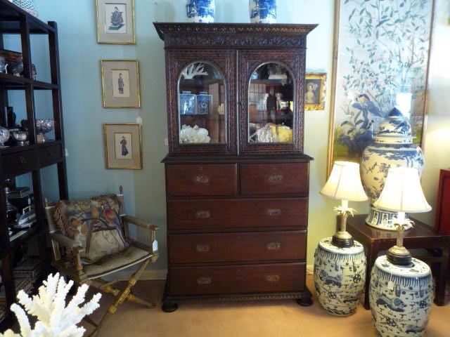 Anglo Indian Bombay Blackwood 3 Piece Bookcase at 1stDibs
