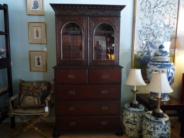 Anglo Indian Bombay Blackwood 3 Piece Bookcase at 1stDibs