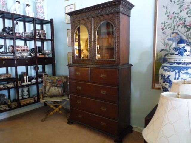Anglo Indian Bombay Blackwood 3 Piece Bookcase at 1stDibs