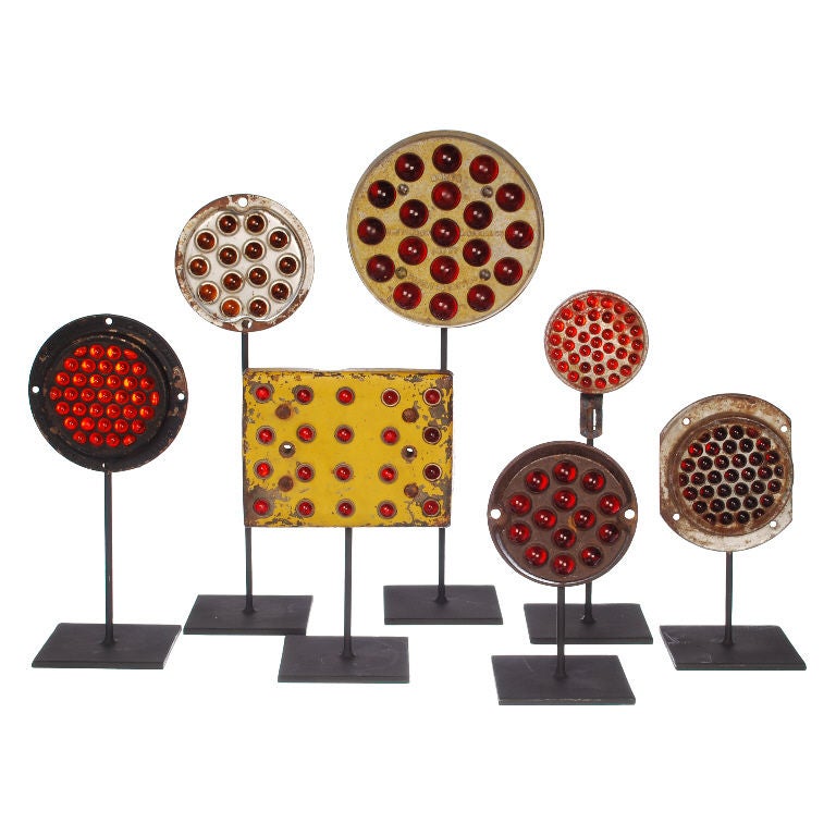 Collection of Antique Reflectors with Glass Marbles at 1stDibs