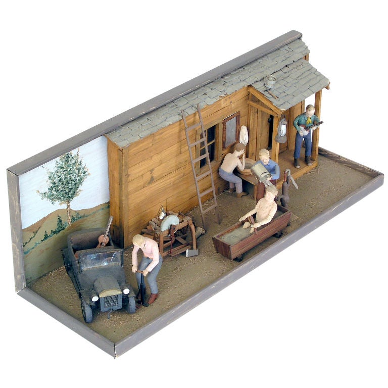 Country Cabin Scene Diorama For Sale at 1stDibs
