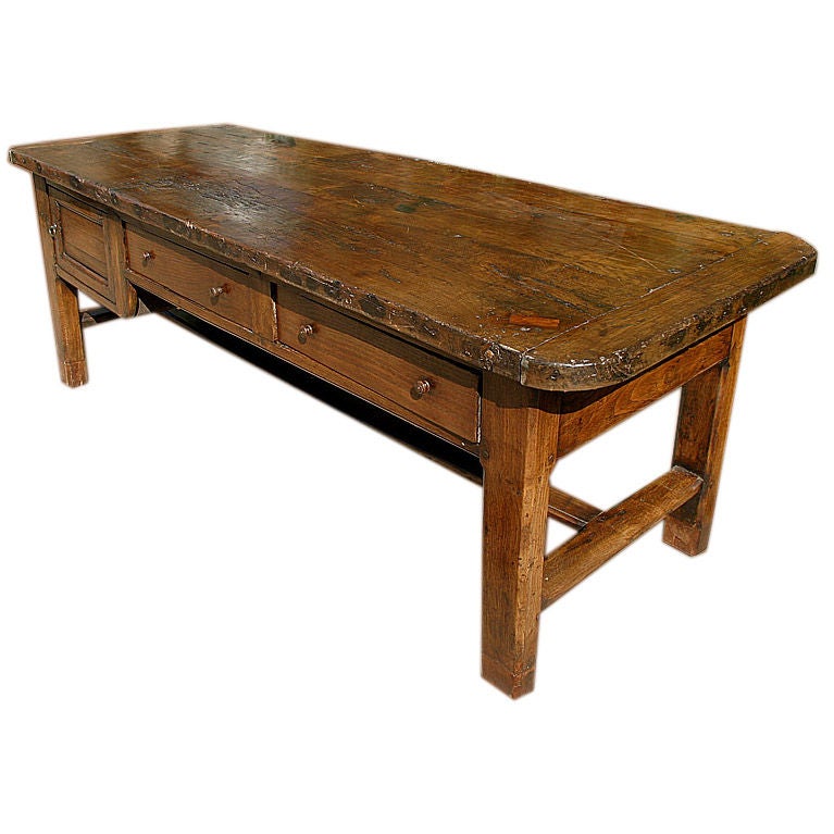 French Bakery Table Two Drawers at 1stDibs